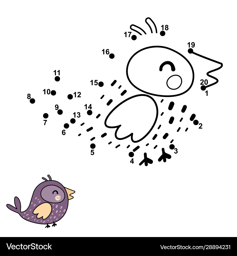 Connect the Dots Bird Royalty Free Vector Image