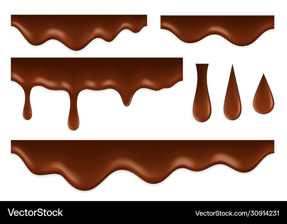 Dripping chocolate liquid syrup foods delicious Vector Image