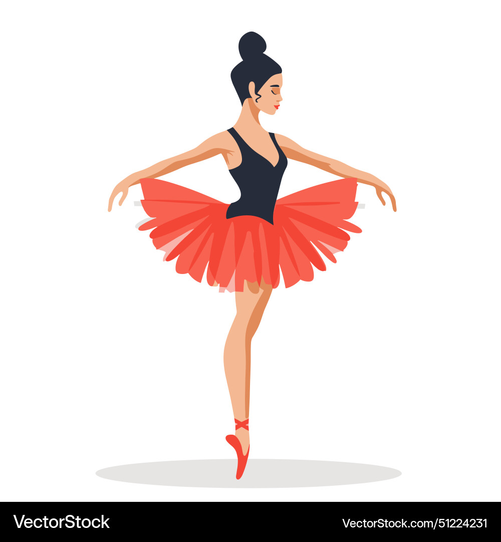 Elegant female ballet dancer performing black Vector Image