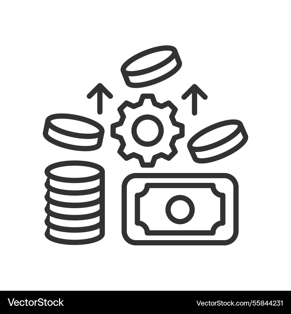 Financial automation icon in line design digital Vector Image