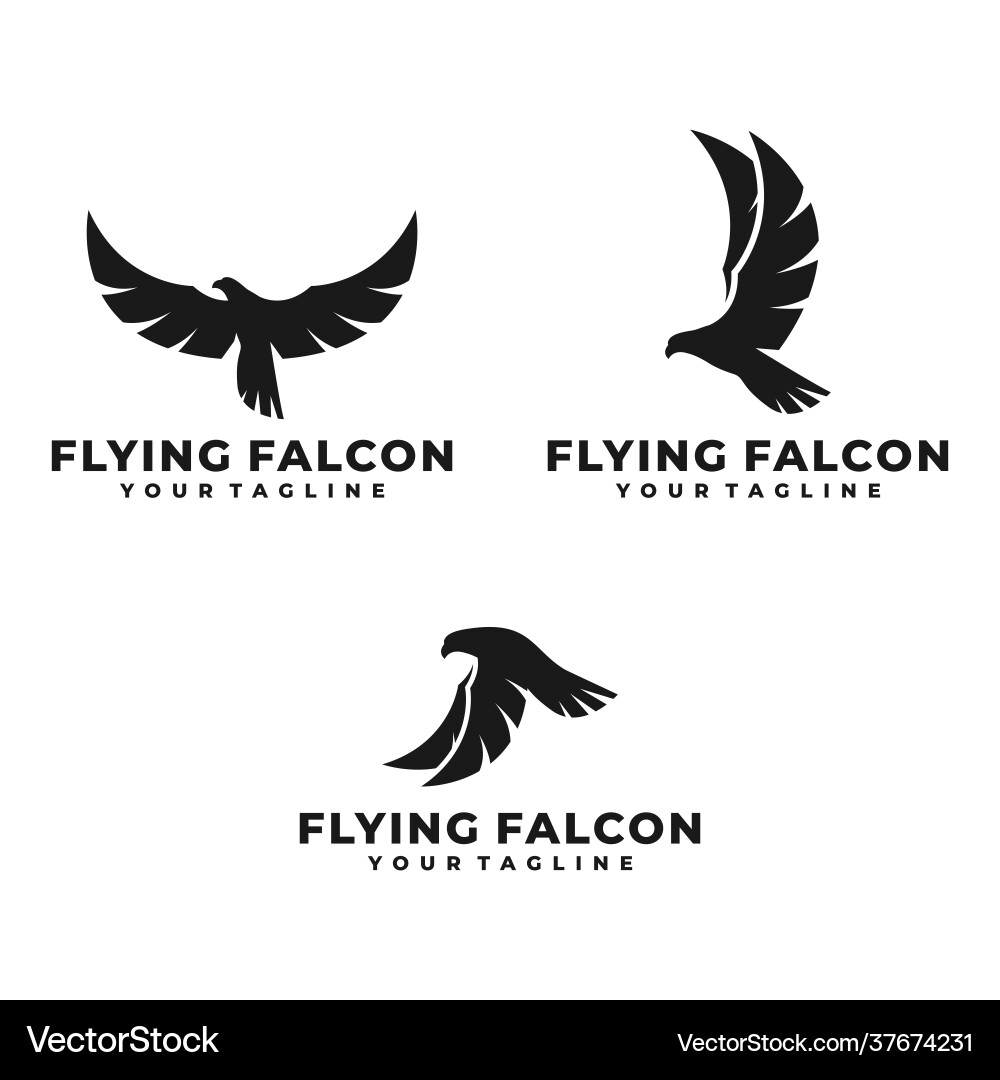 Flying falcon logo template Royalty Free Vector Image