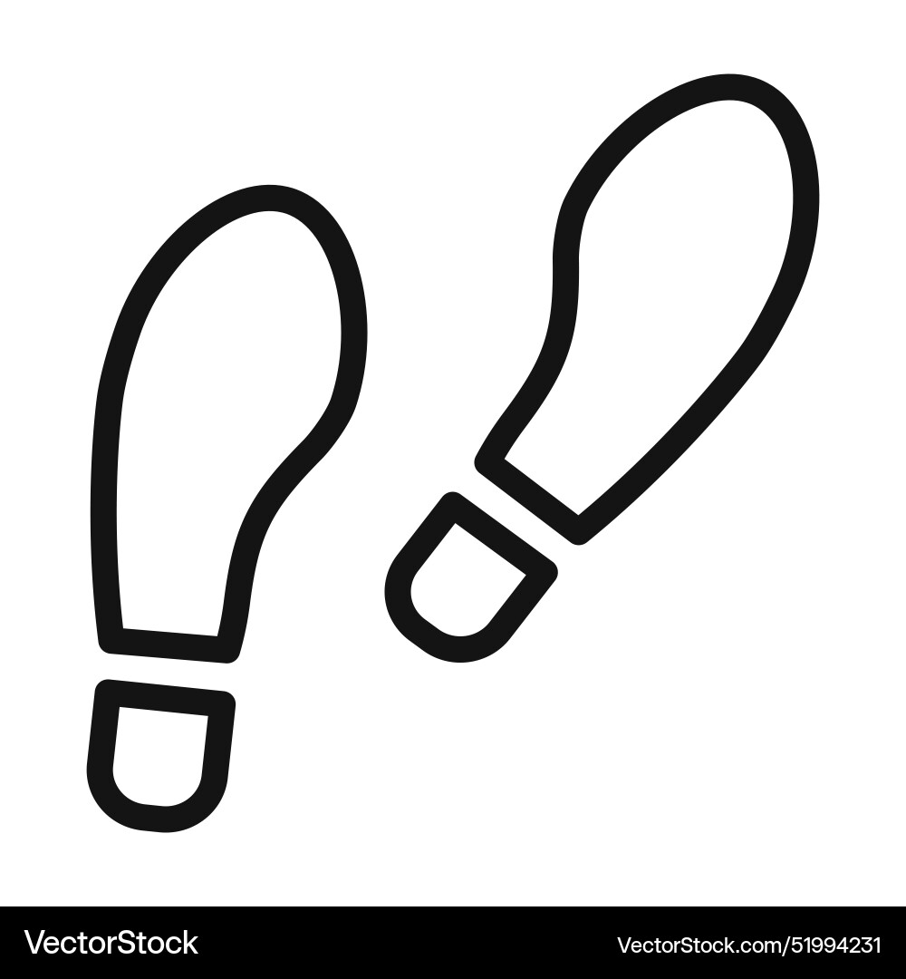 Footprints symbol mark in filled style Royalty Free Vector