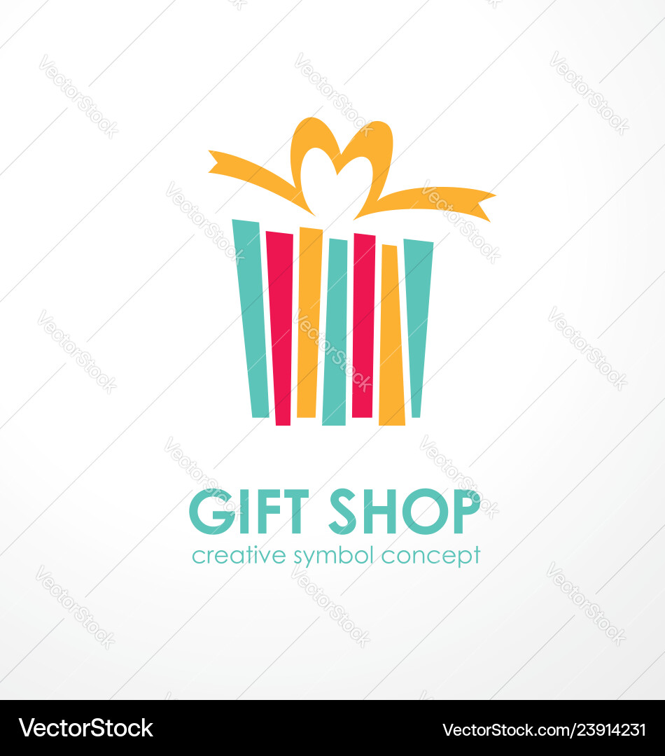 Gift shop creative logo design Royalty Free Vector Image