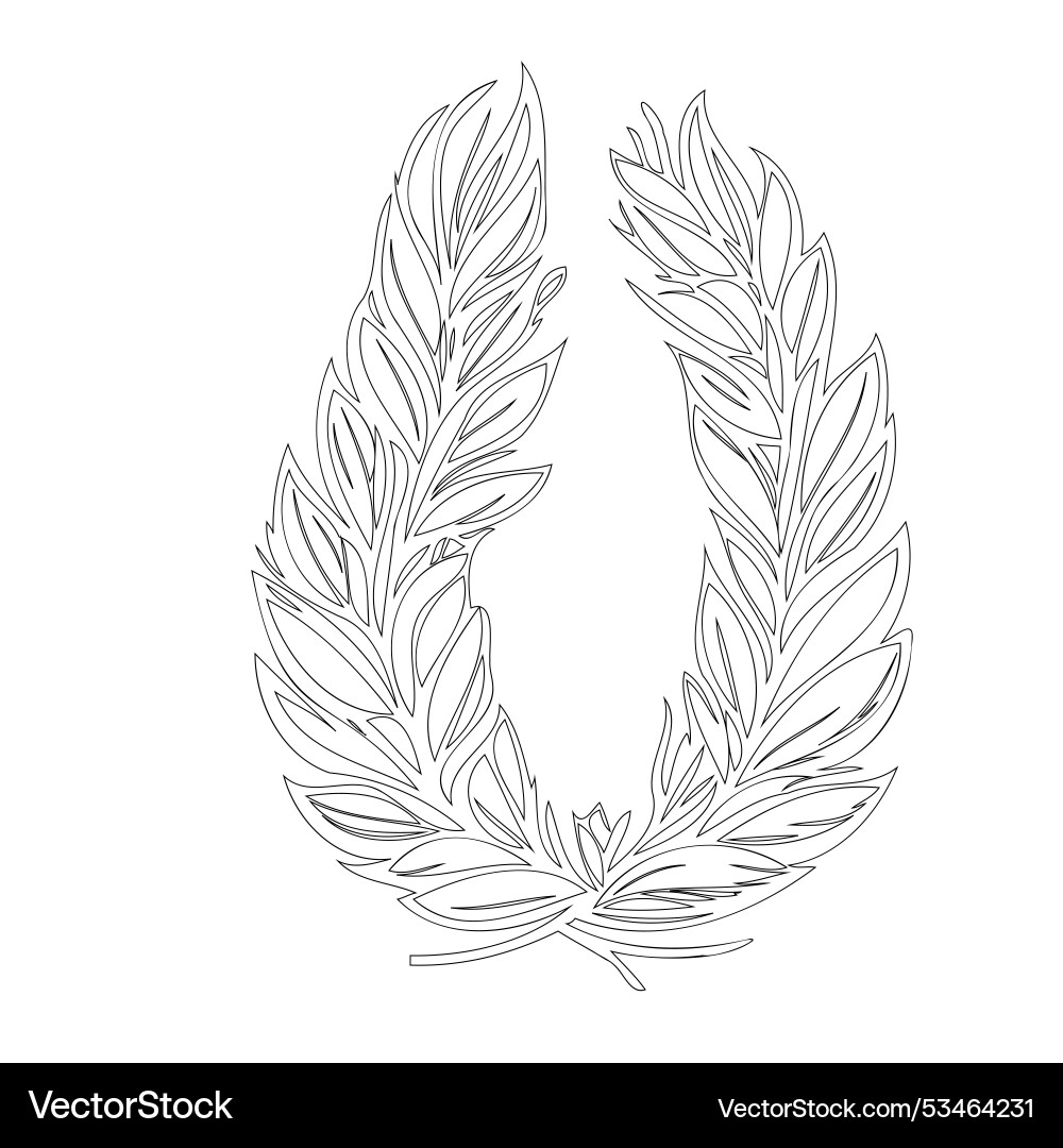 Laurel wreath outline sketch Royalty Free Vector Image