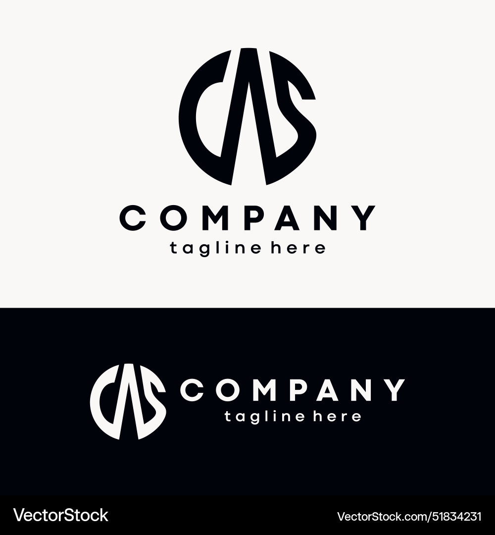 Letter cas circle logo design Royalty Free Vector Image