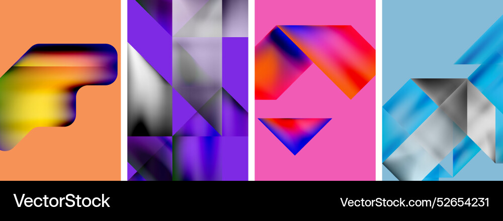 Set of colorful geometric posters - round shapes Vector Image