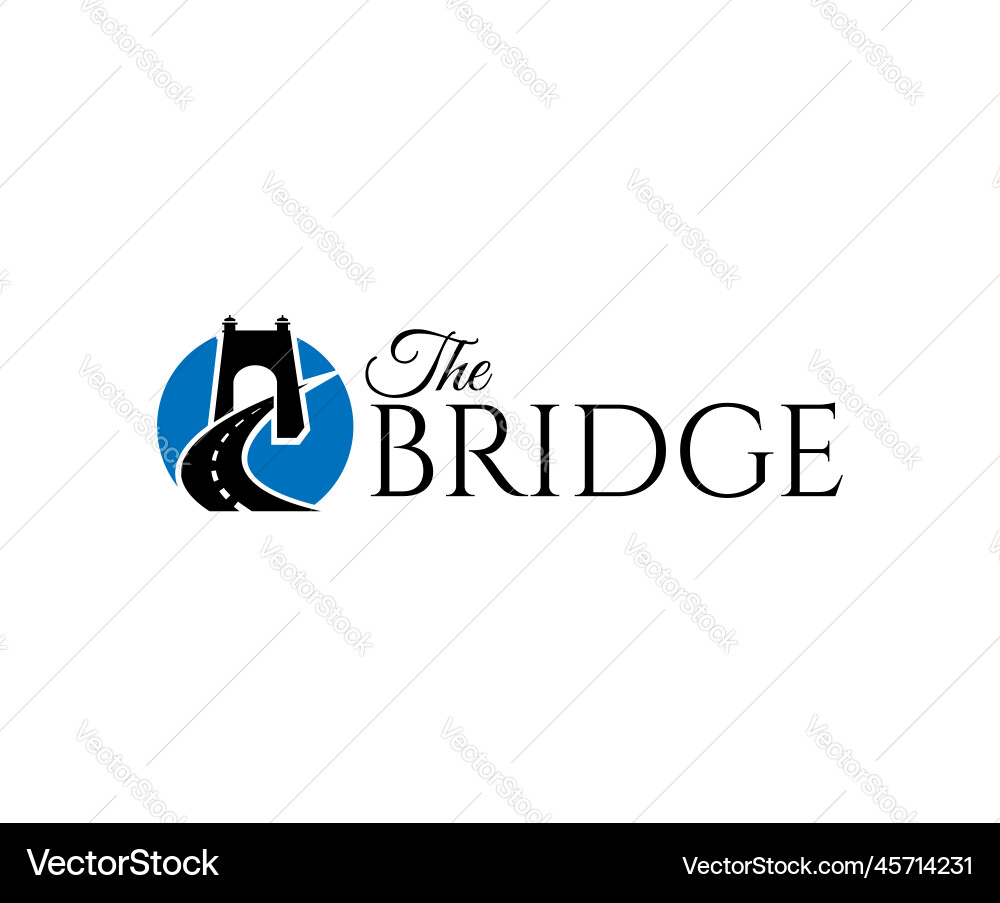 Simple bridge road and gate logo design template Vector Image
