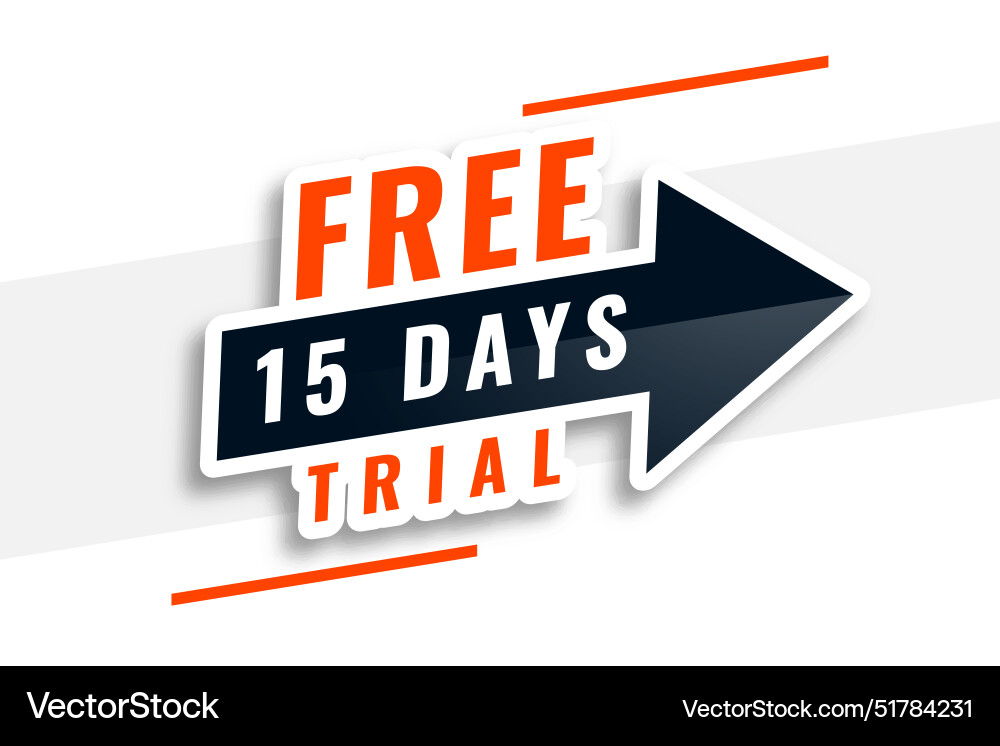 Sticker style 15 days free trial background Vector Image