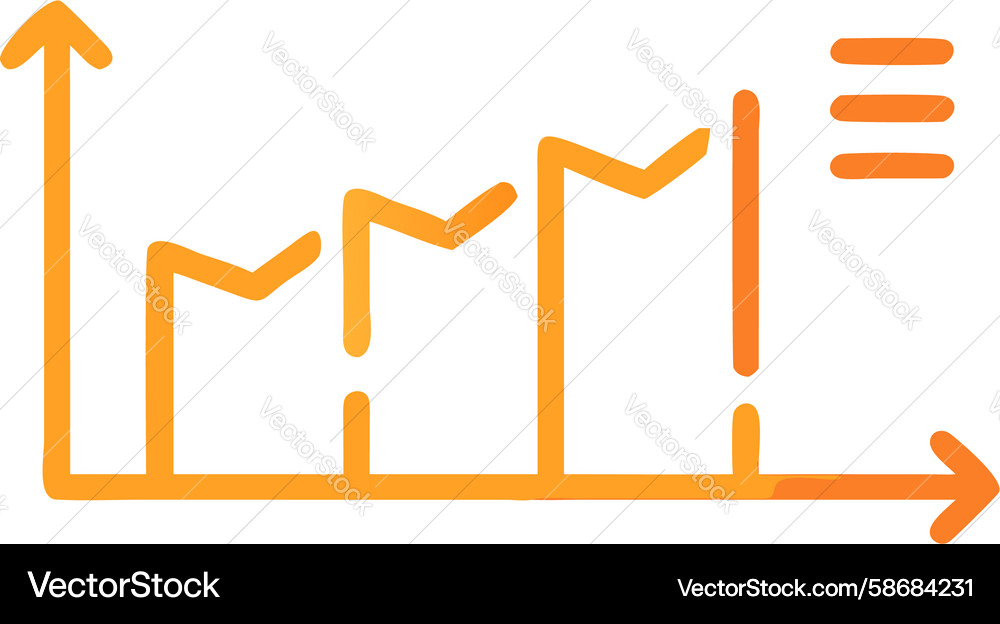 Upward Progress Bar Chart Royalty Free Vector Image
