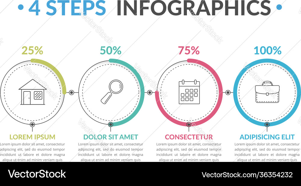 4 steps infographics Royalty Free Vector Image