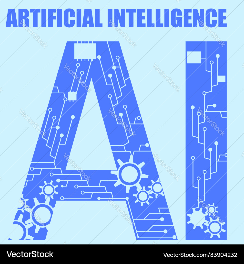 Artificial intelligence letters are made Vector Image