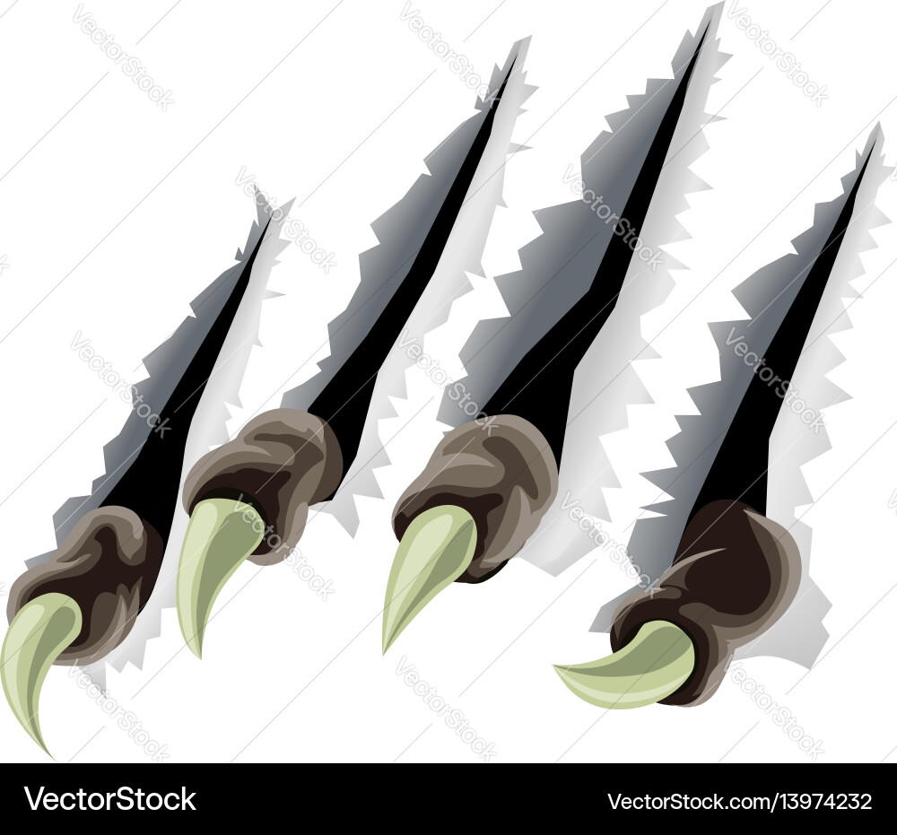 Creature claws tearing through background Vector Image