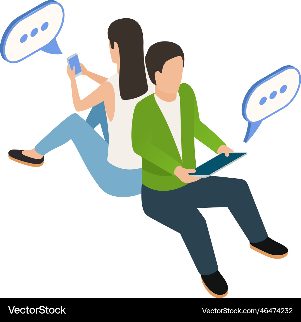 Gadget addiction concept Royalty Free Vector Image