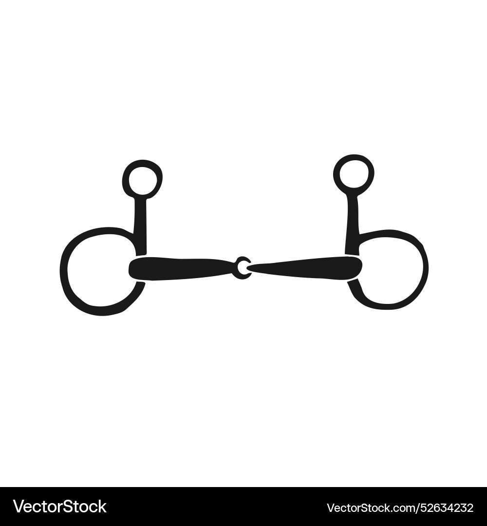 Hand drawn horse equestrian bit Royalty Free Vector Image