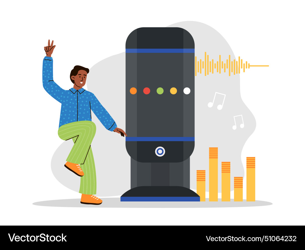 Interactive smart speaker or voice assistant Vector Image