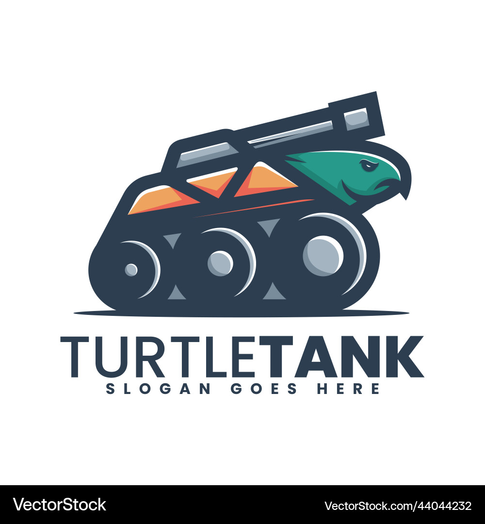 Logo turtle tank simple mascot style Royalty Free Vector