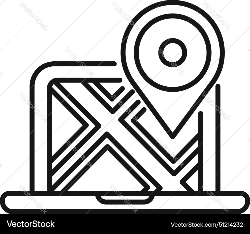 Mark online locator icon outline market Royalty Free Vector