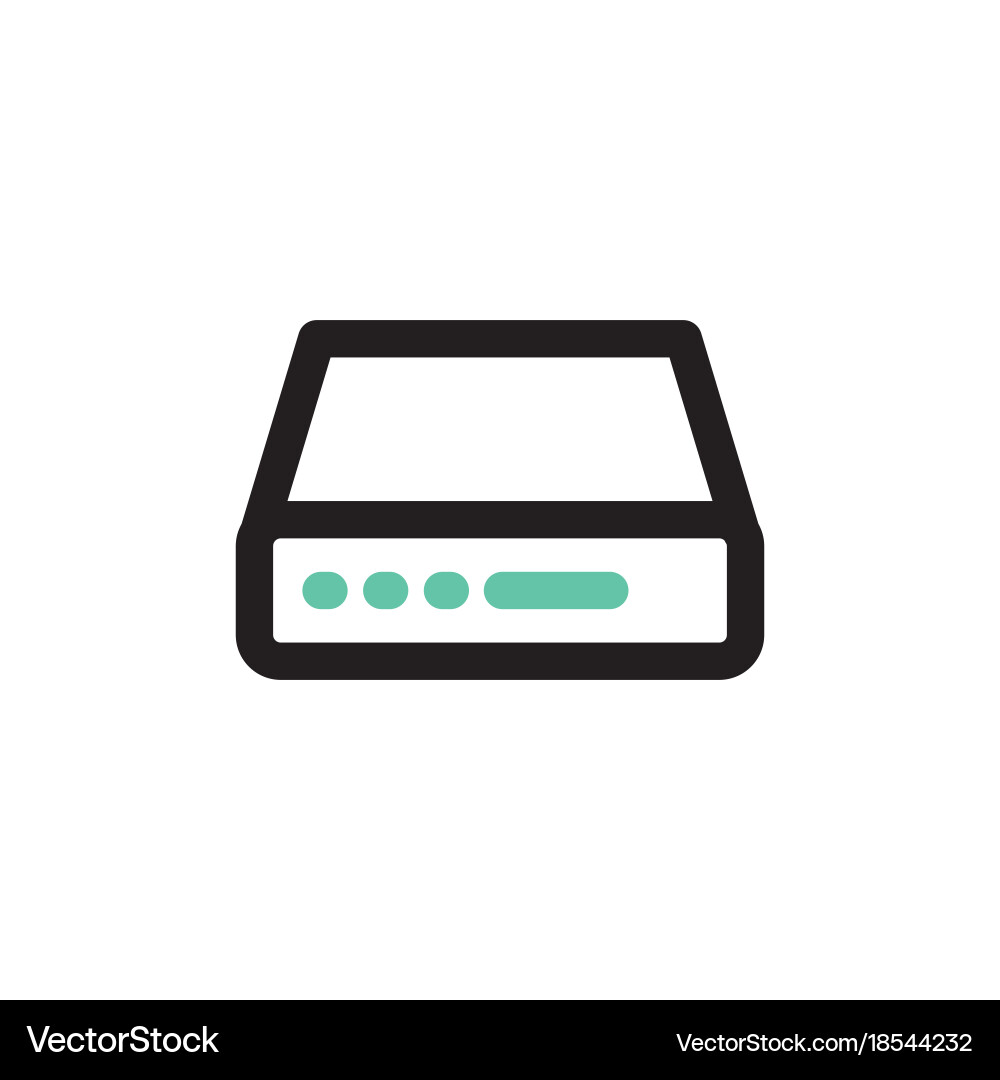 Simple icon of server flat bicolor line design Vector Image