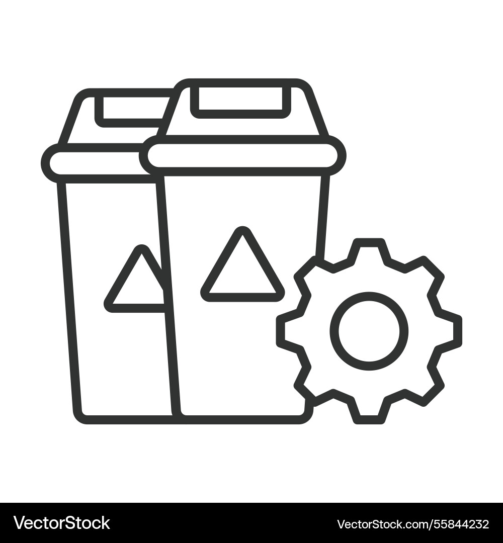 Waste recycling icon in line design Royalty Free Vector