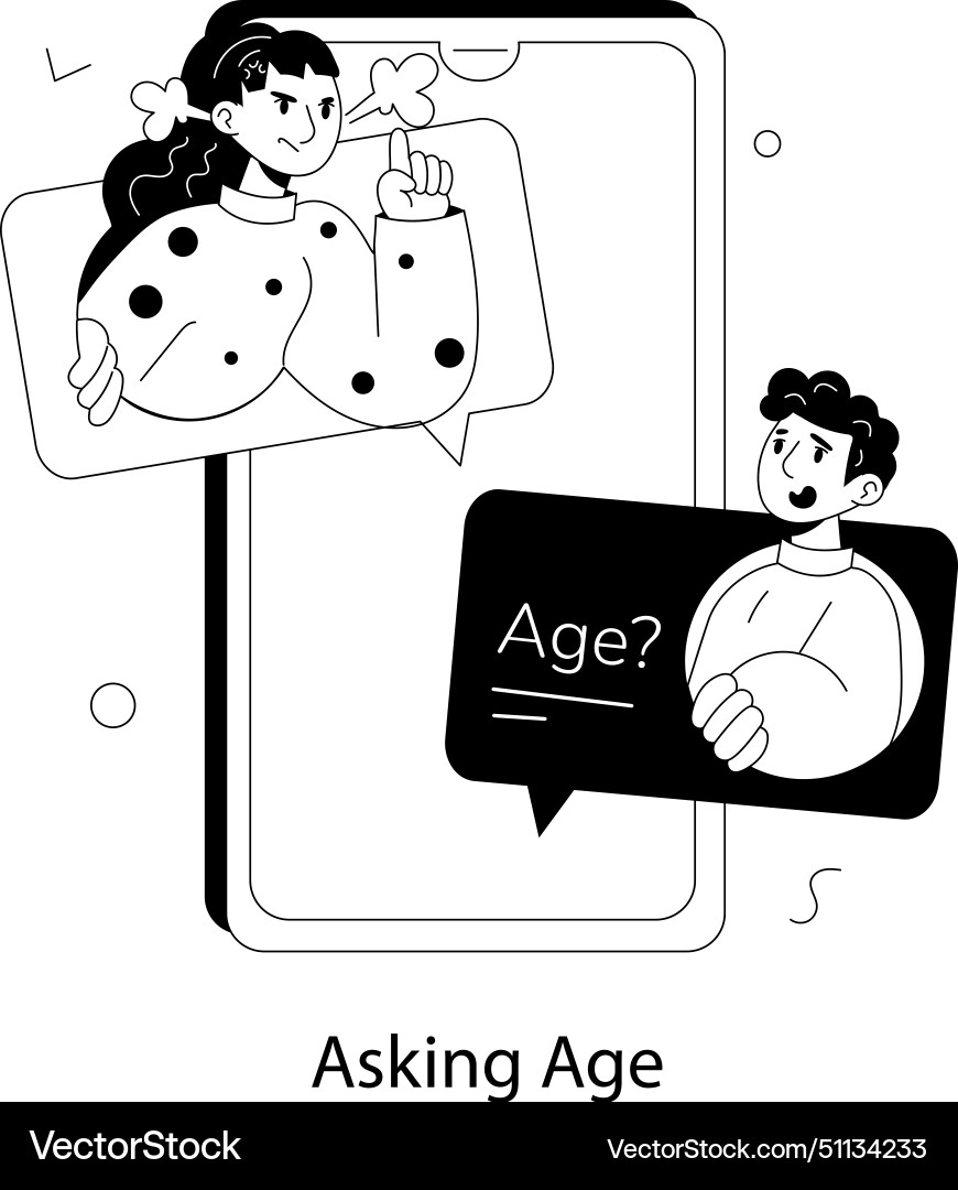 Asking age Royalty Free Vector Image - VectorStock