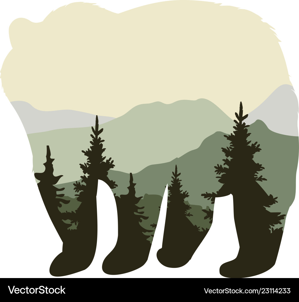 Bear forest Royalty Free Vector Image - VectorStock