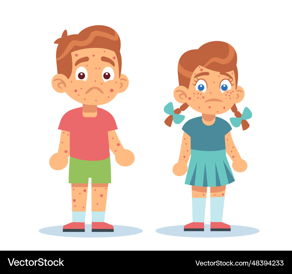 Boy and girl with skin problems Royalty Free Vector Image