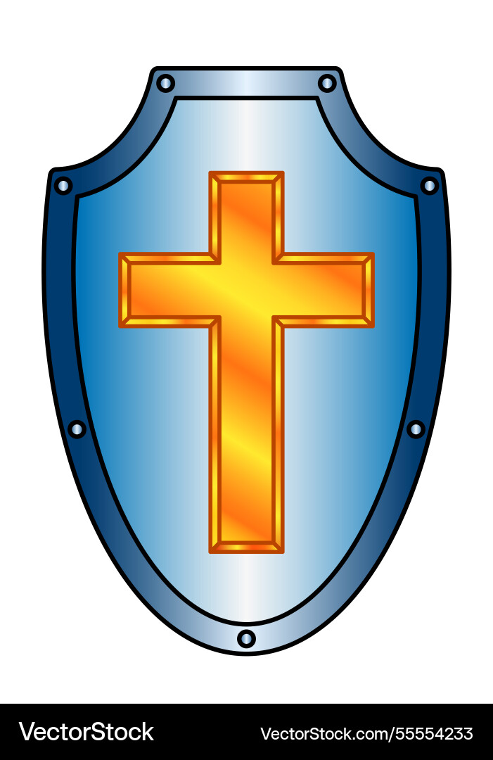 Cross on shield Royalty Free Vector Image - VectorStock