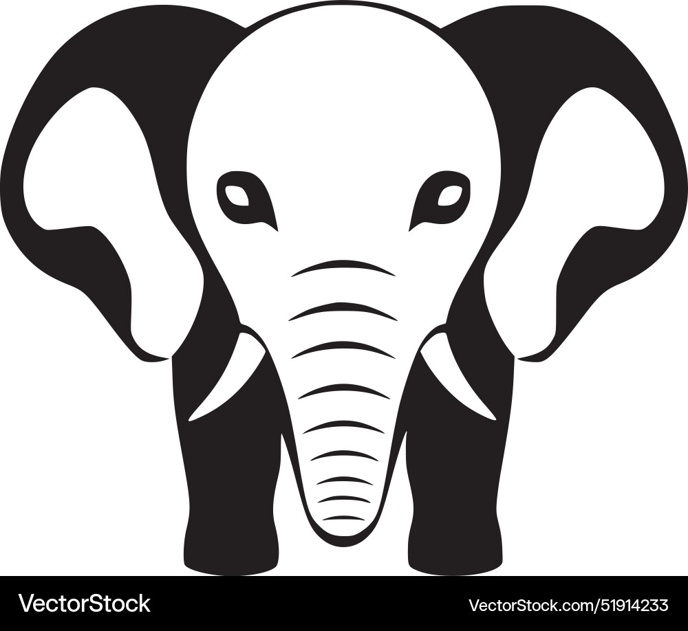 Elephant - black and white isolated icon Vector Image
