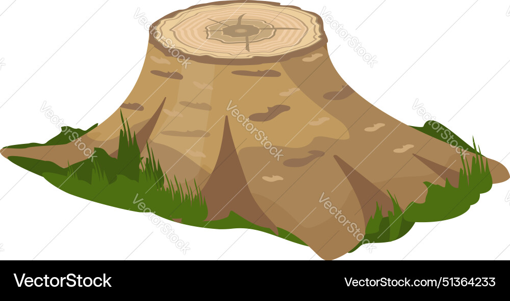 Graphic of a tree stump in stylized Royalty Free Vector