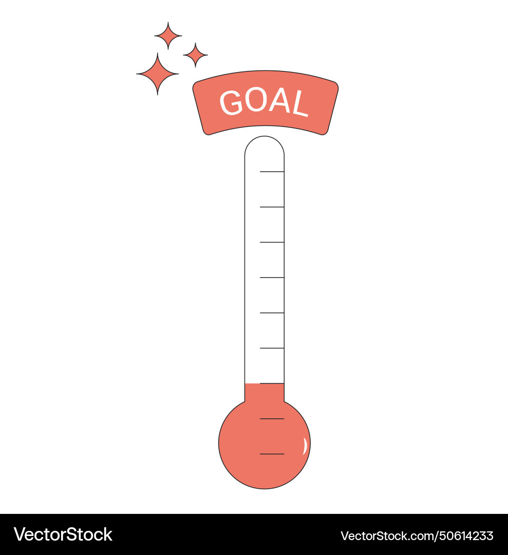Indicator of progress for donation event goal Vector Image