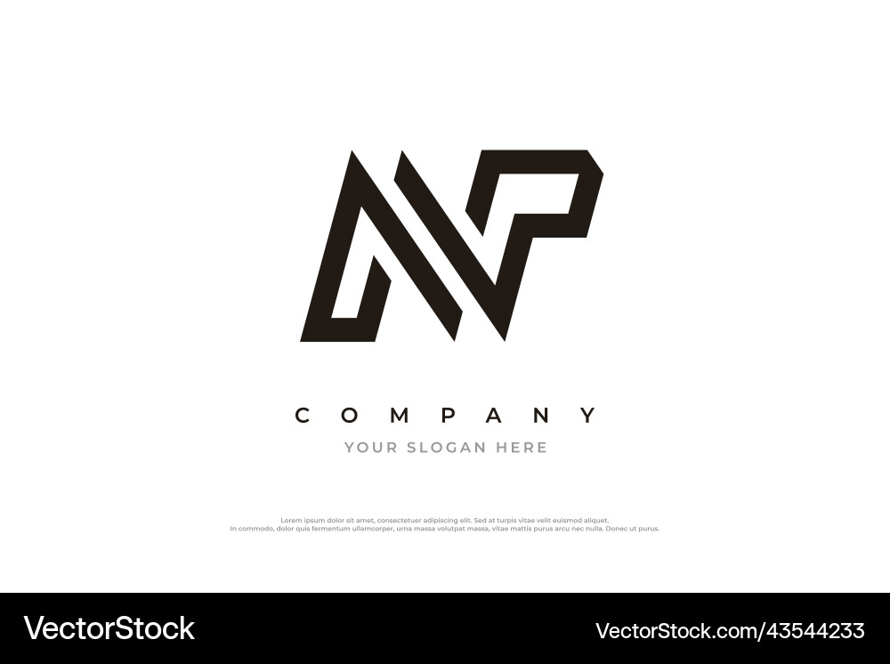 Initial letter np monogram logo design template Vector Image