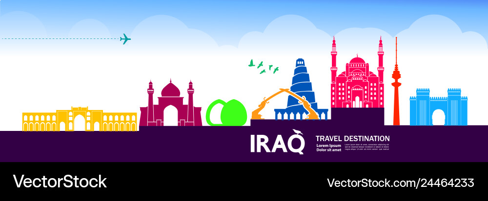 Iraq travel destination Royalty Free Vector Image