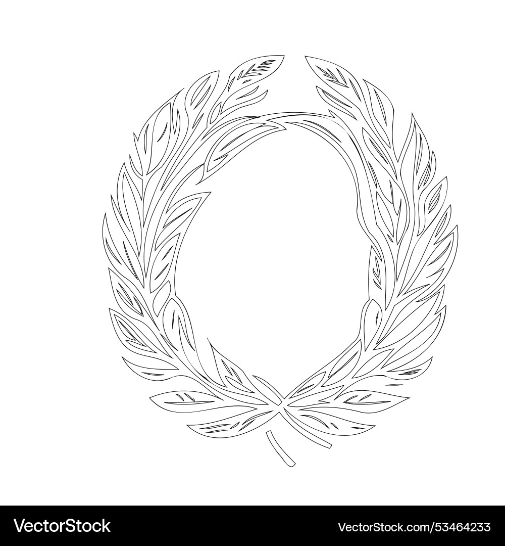 Laurel wreath outline sketch Royalty Free Vector Image