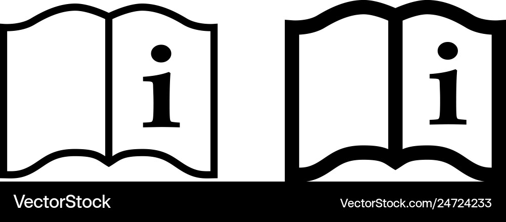 Letter I Book Icon - Two Styles Royalty Free Vector Image