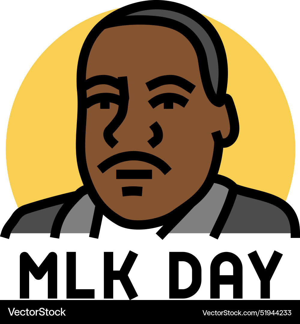Martin luther king jr day usa holiday color icon Vector Image