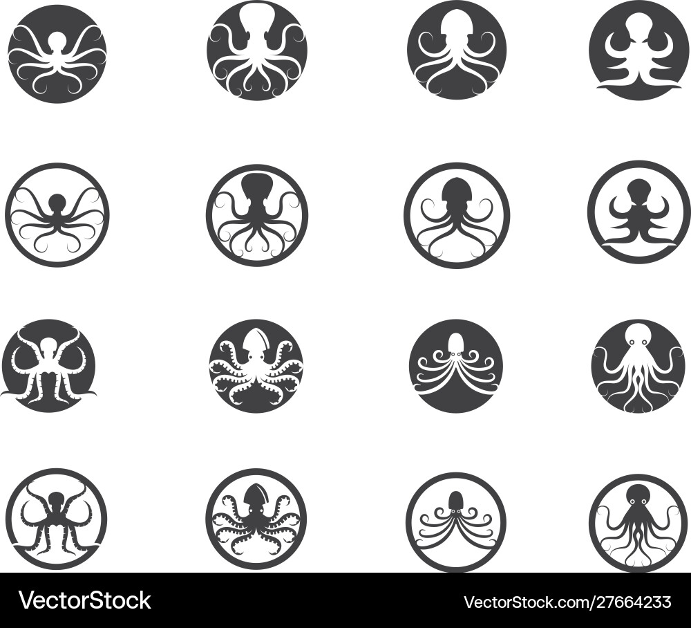 Octopus icon design template Royalty Free Vector Image