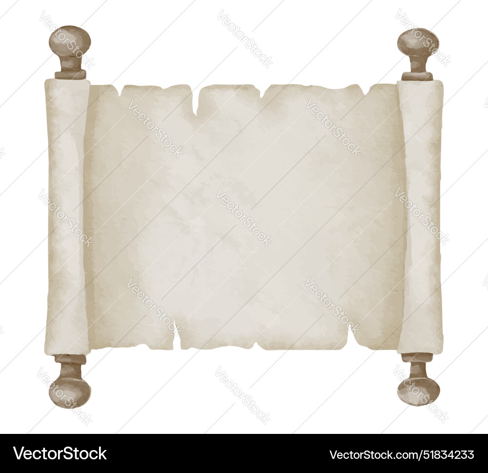 Old parchment watercolor drawing Royalty Free Vector Image