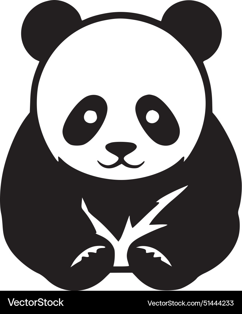 Panda - black and white isolated icon Royalty Free Vector