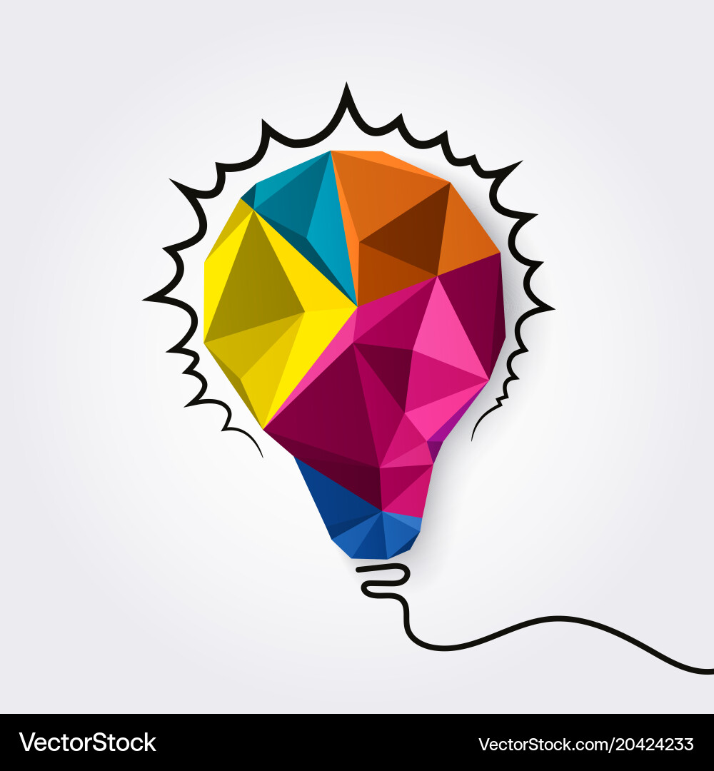 Polygonal light bulb Royalty Free Vector Image