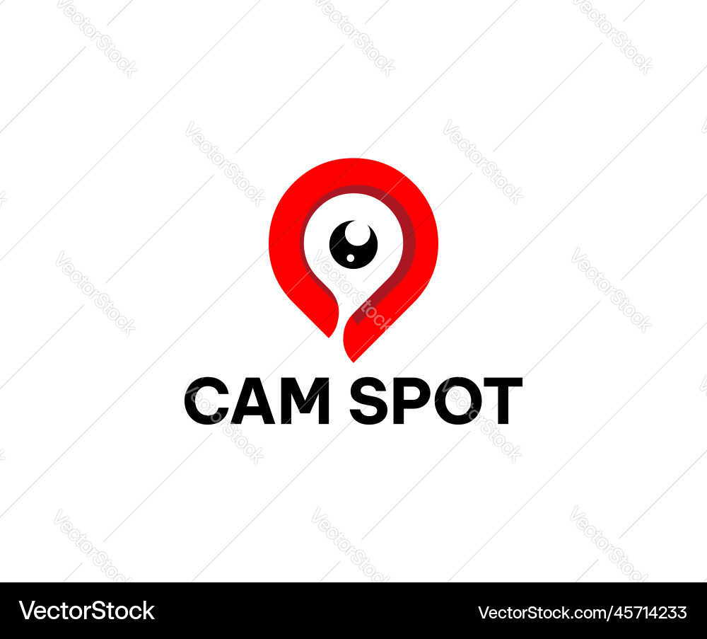 Simple camera spot logo design template Royalty Free Vector