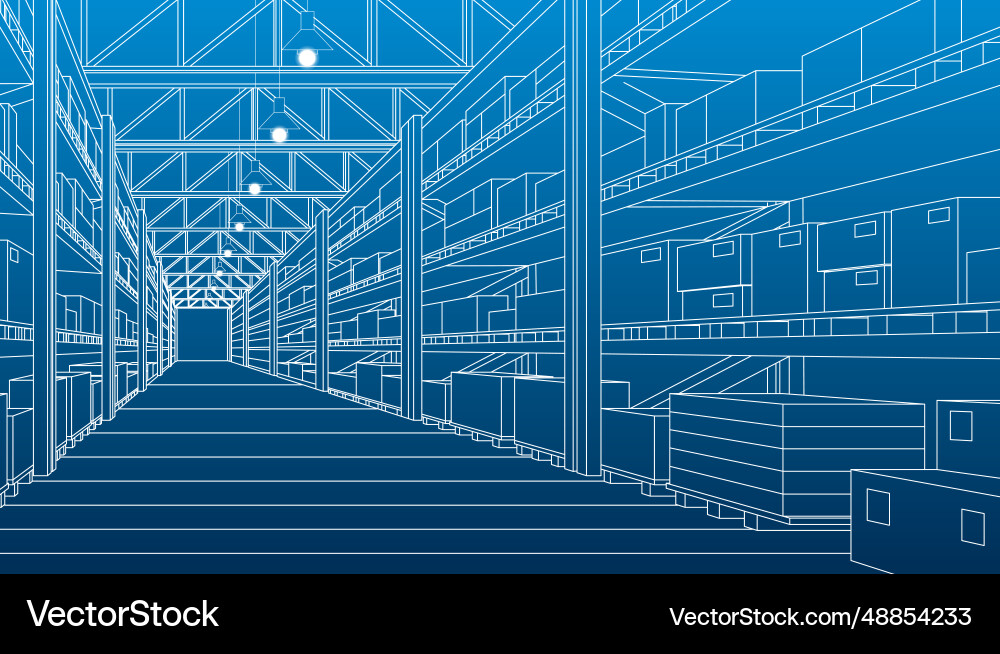 Smart warehouse automatic stock storage modern Vector Image