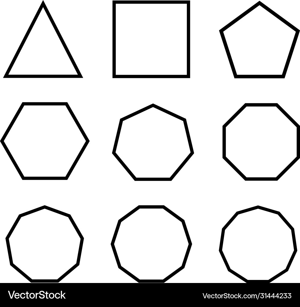 Symbol triangle rectangle pentagon hexagon Vector Image
