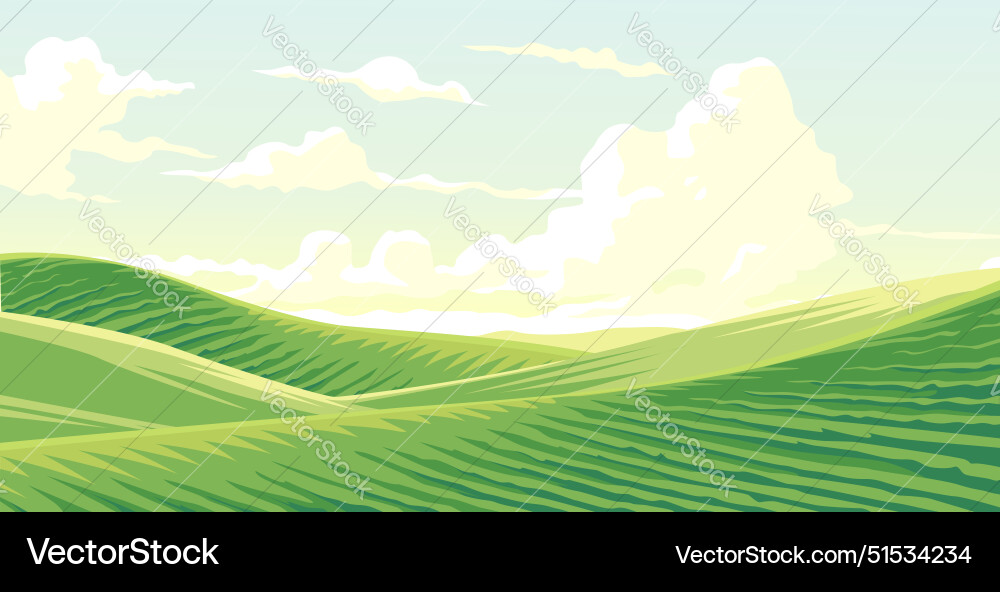 Agricultural pasture landscape wit Royalty Free Vector Image