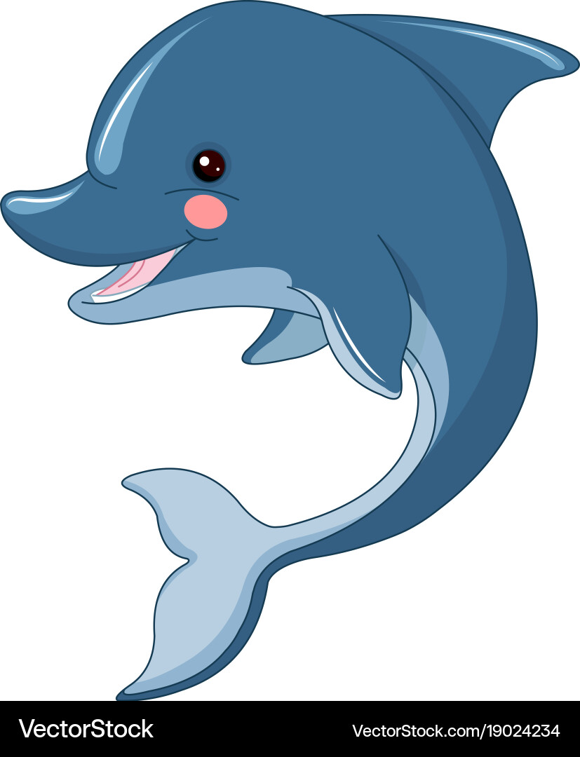 Cute dolphin Royalty Free Vector Image - VectorStock