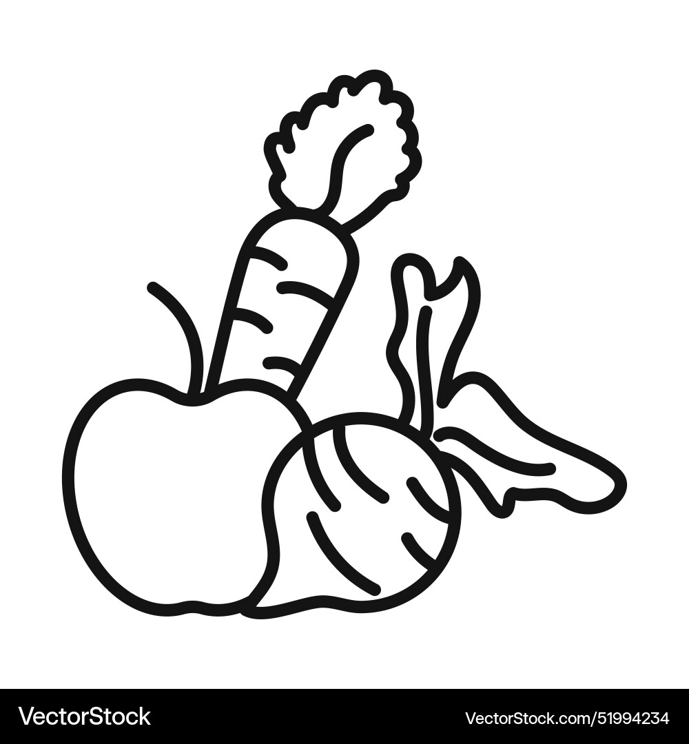 Fruits and vegetables symbol mark in filled style Vector Image