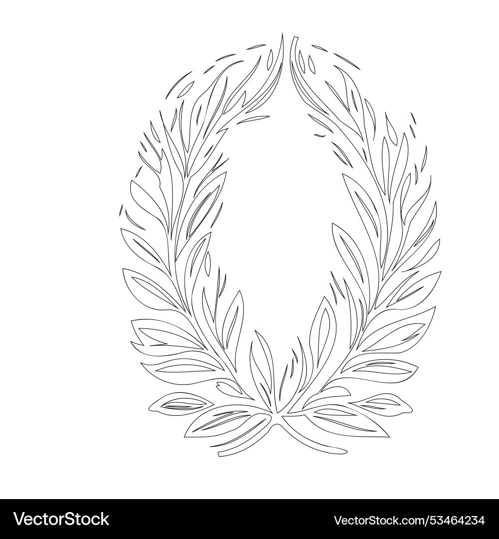 Laurel wreath outline sketch Royalty Free Vector Image