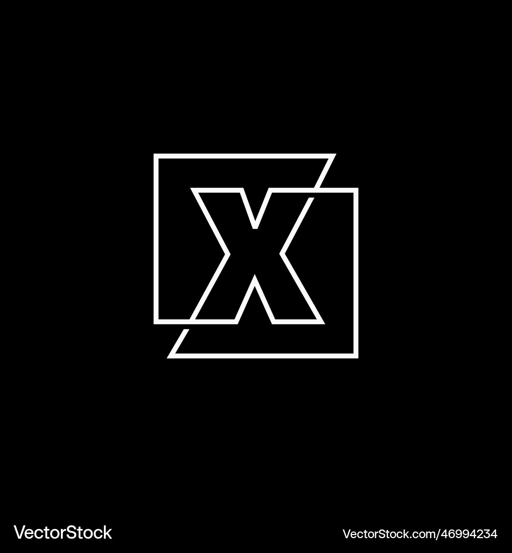 Letter x lettermark initial overlapping outline Vector Image