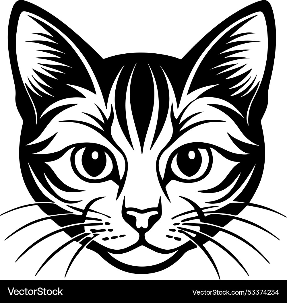 Logo depicting a cat head Royalty Free Vector Image