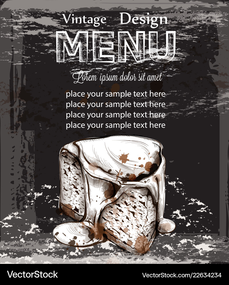 Menu card template cheesecake fresh sweets Vector Image