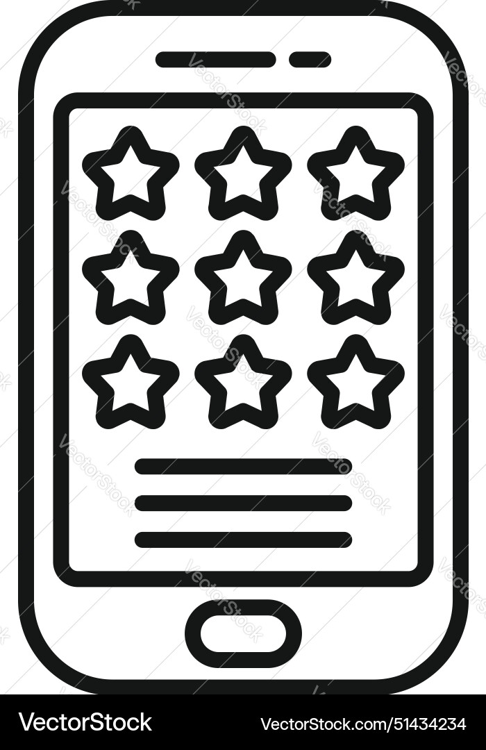 Mobile phone customer review rating icon Vector Image